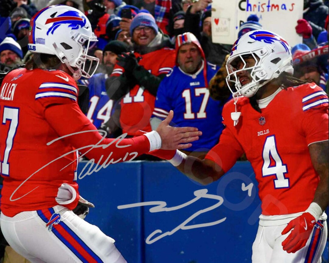 Josh Allen James Cook Auto 8x10 Photo Signed Buffalo Bills Reprint ...