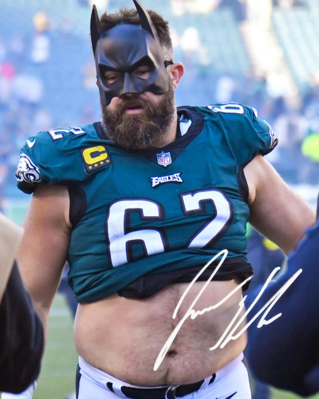 Jason Kelce Auto 8x10 Signed Philadelphia Eagles Reprint Photo Batman ...