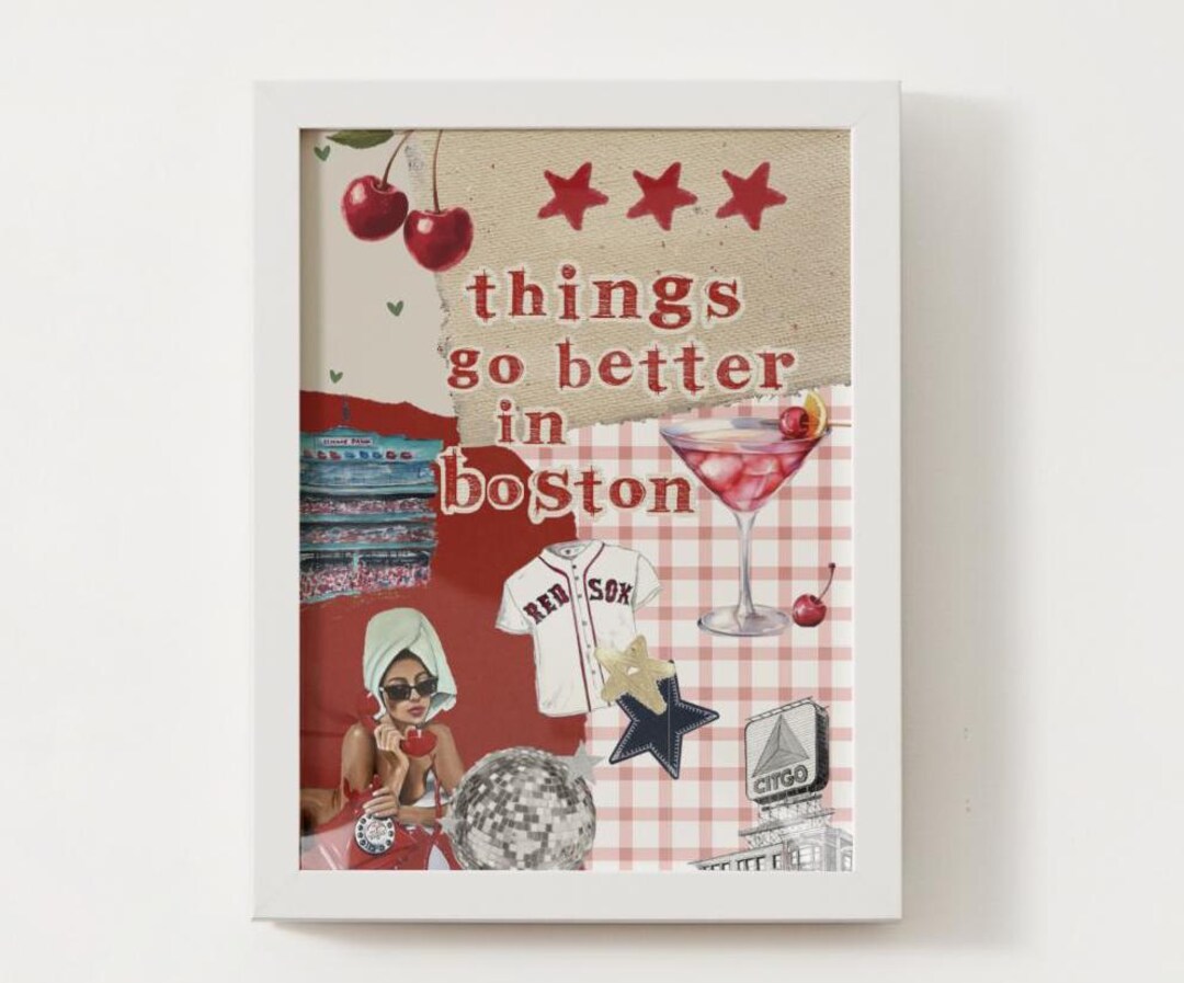 Boston City Aesthetic Collage Poster - Etsy