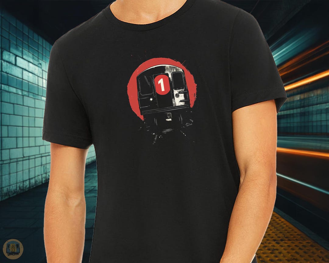 NYC Subway Shirt — #1 Train (dark) — Gotham Collection | Minimalist New ...