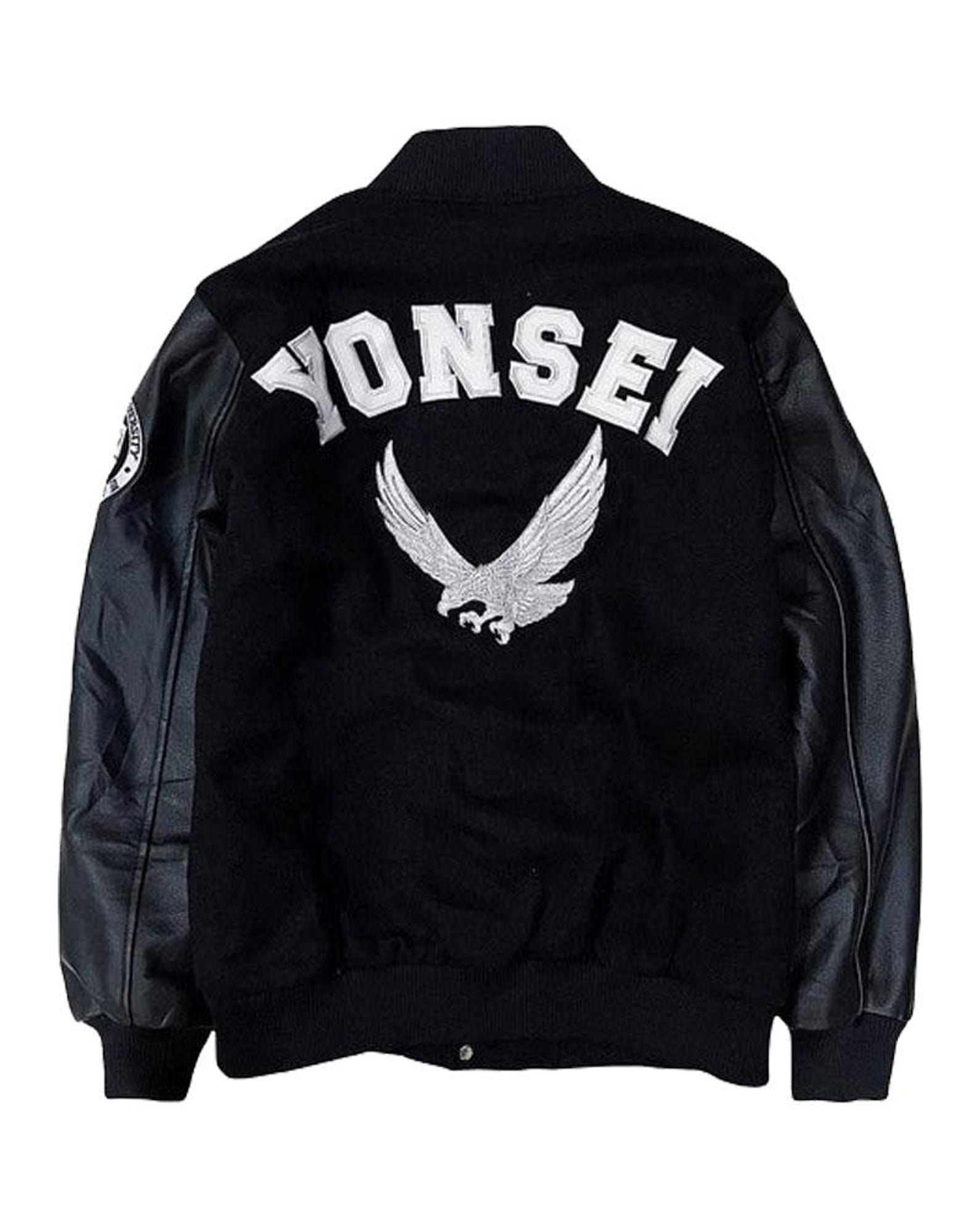 Yonsei University Black Varsity Jacket | Korean Letterman Jacket | Kpop ...