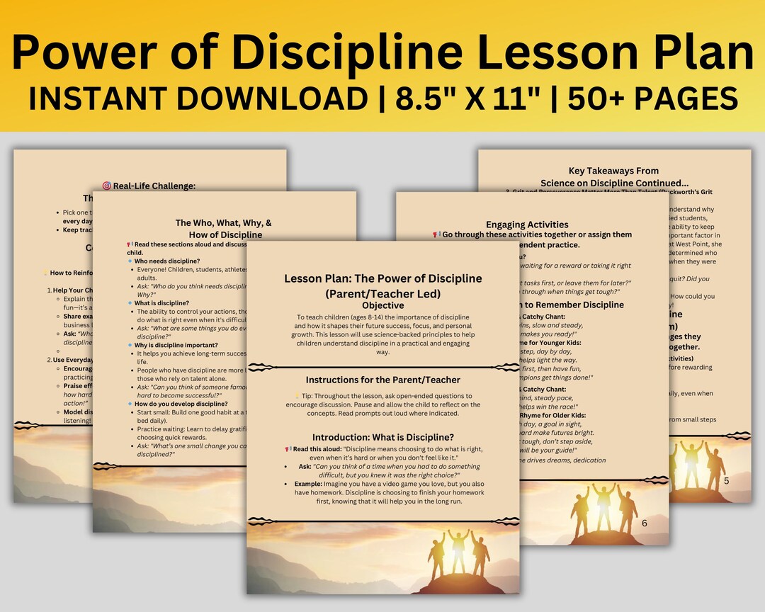 Self-discipline Lesson Plan | Self-control | Growth Mindset ...