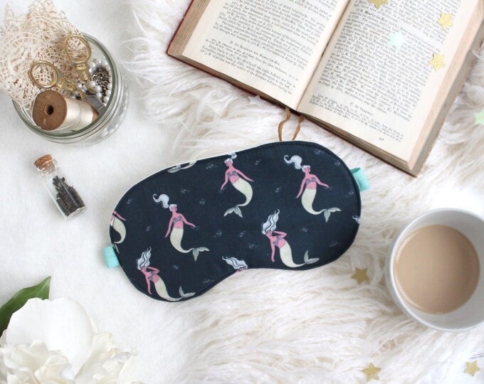 Navy Mermaid Cotton Sleep Mask Handmade to Order for the Sweetest ...