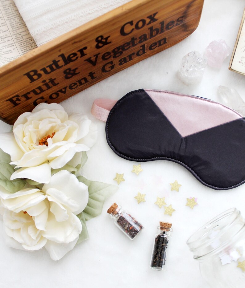 Art Deco Inspired Satin 'hemlock' Sleep Mask in Blush - Etsy