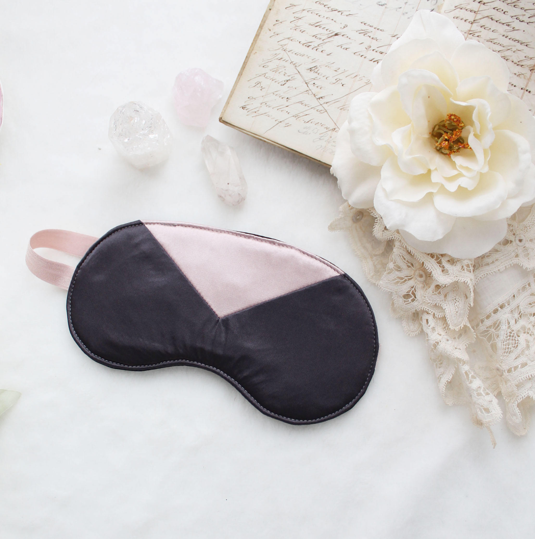 Art Deco Inspired Satin 'hemlock' Sleep Mask in Blush | Etsy