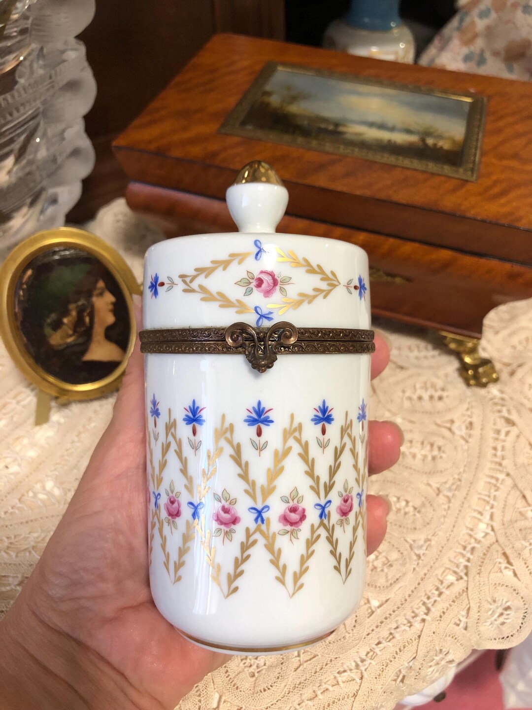 Vintage French Limoge Porcelain Cigarette Box - Etsy