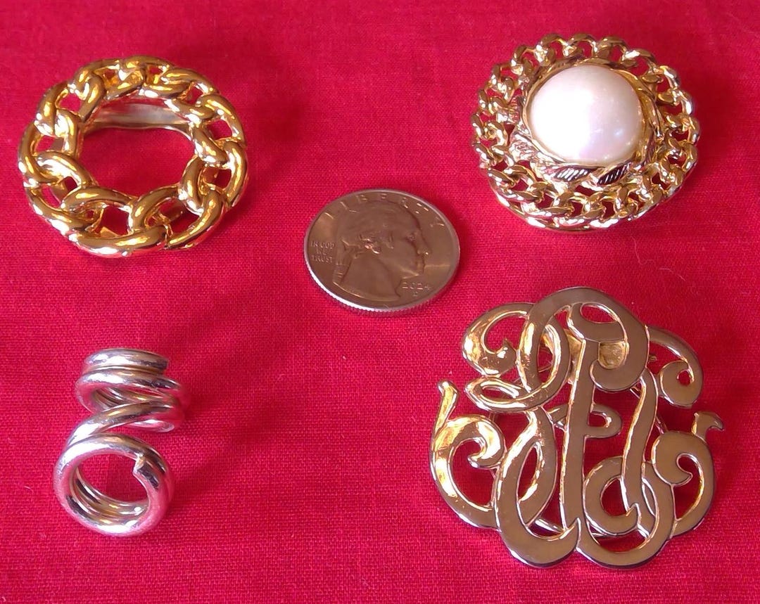 Vintage Scarf Pins, Gold-tone, Set of 4. Be Funky & Use Your Scarves ...