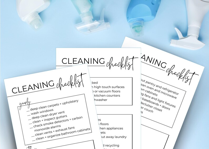 Cleaning Checklist - BUNDLE! - Etsy
