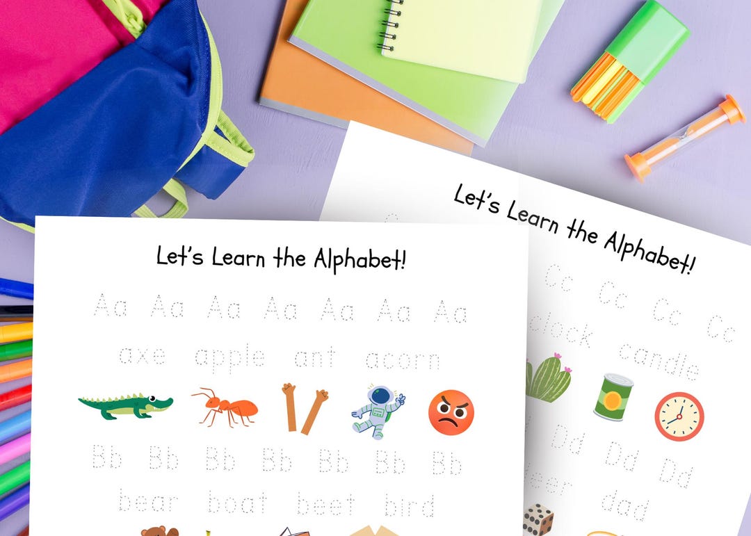 Alphabet Tracing and Learning Worksheets - Instant Digital Download - Etsy