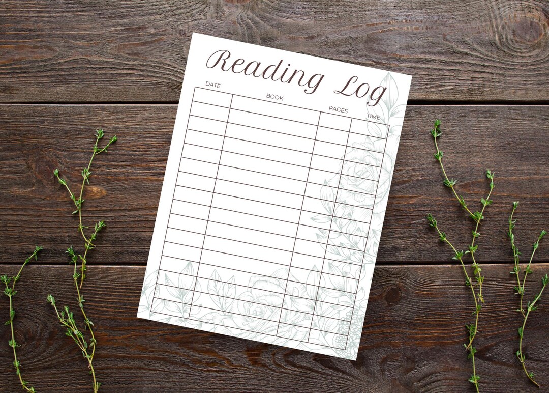 Reading Log - Instant Digital Download - Floral - Etsy