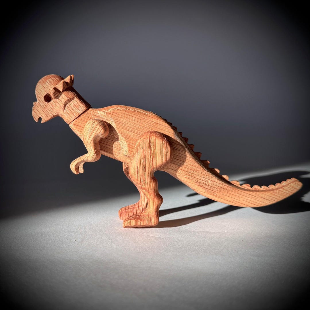 Pachycephalosaurus - Wooden Dinosaur Toy With Magnetic Joints - Etsy