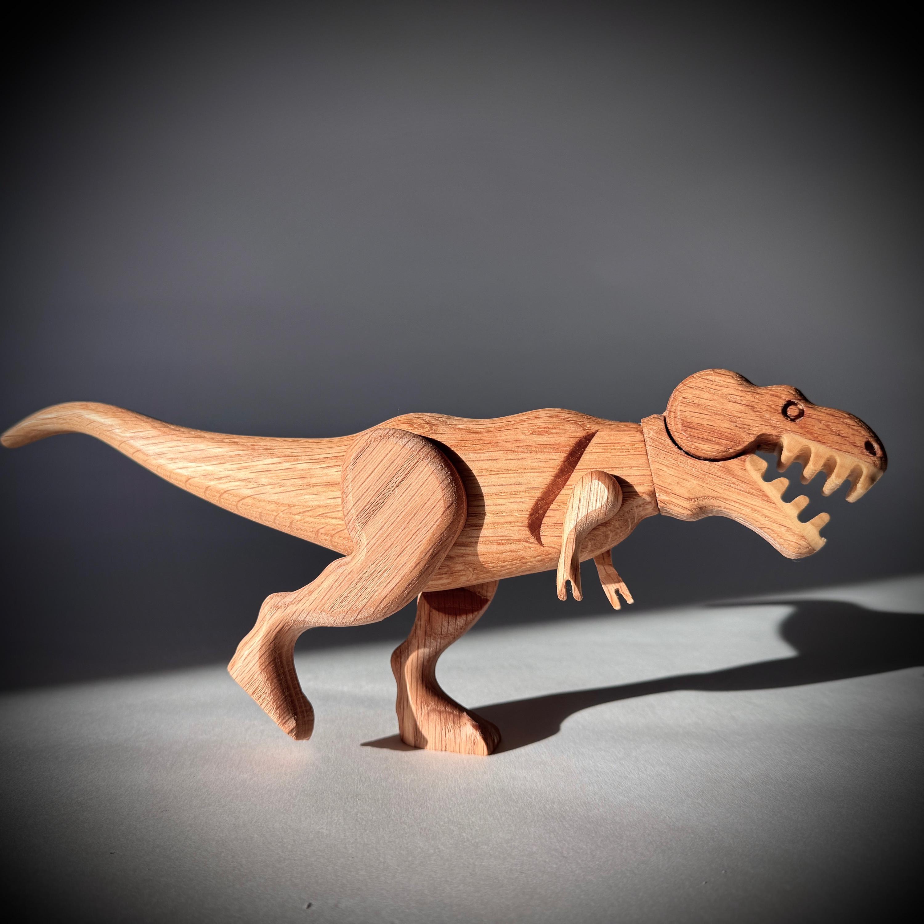 Tyrannosaurus - Wooden Dinosaur Toy With Magnetic Joints - Etsy