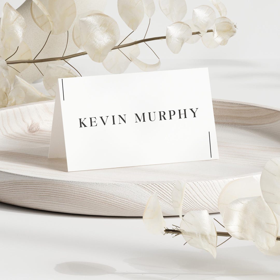 Minimalist Wedding Place Card Template, Printable Place Cards, Modern ...