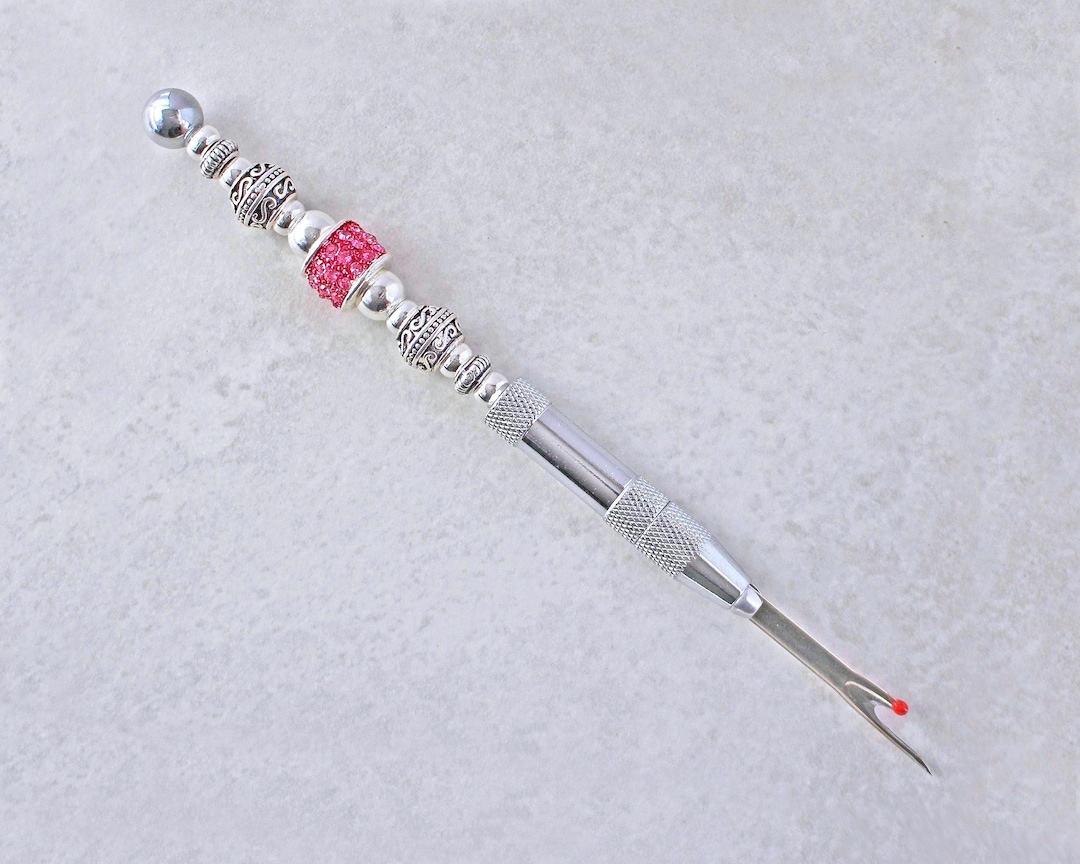Pink & Silver Beaded Seam Ripper - Etsy