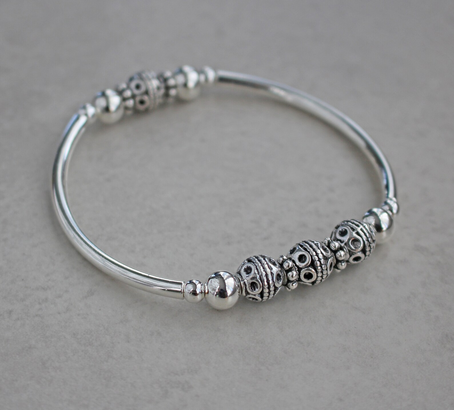 Simply Silver Stretch Bracelet | Etsy