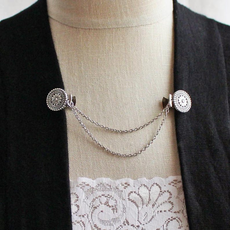 Double Chain Sweater Clip - Etsy