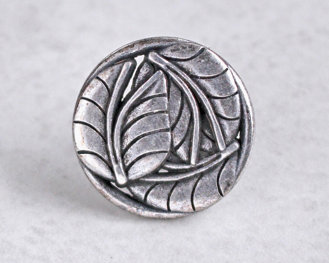 Antique Silver Leaves Pin: Botanical Lapel Pin - Etsy