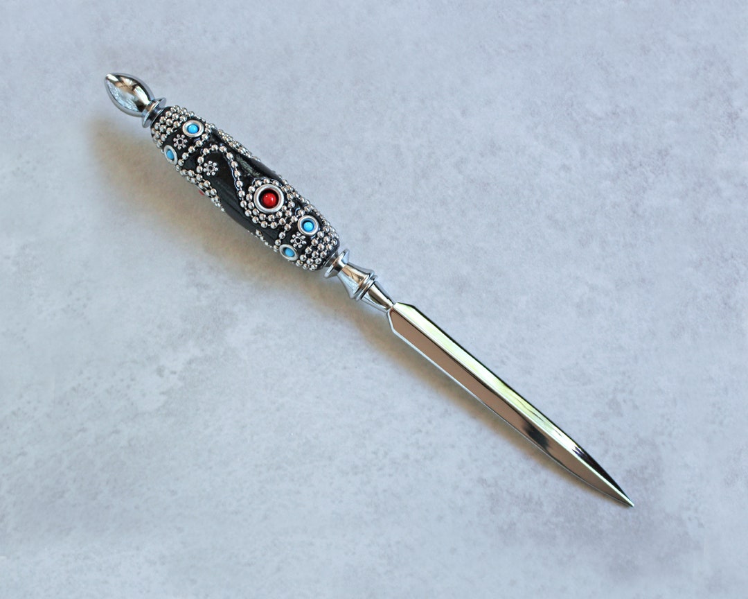 Ornate Black & Silver Letter Opener - Etsy