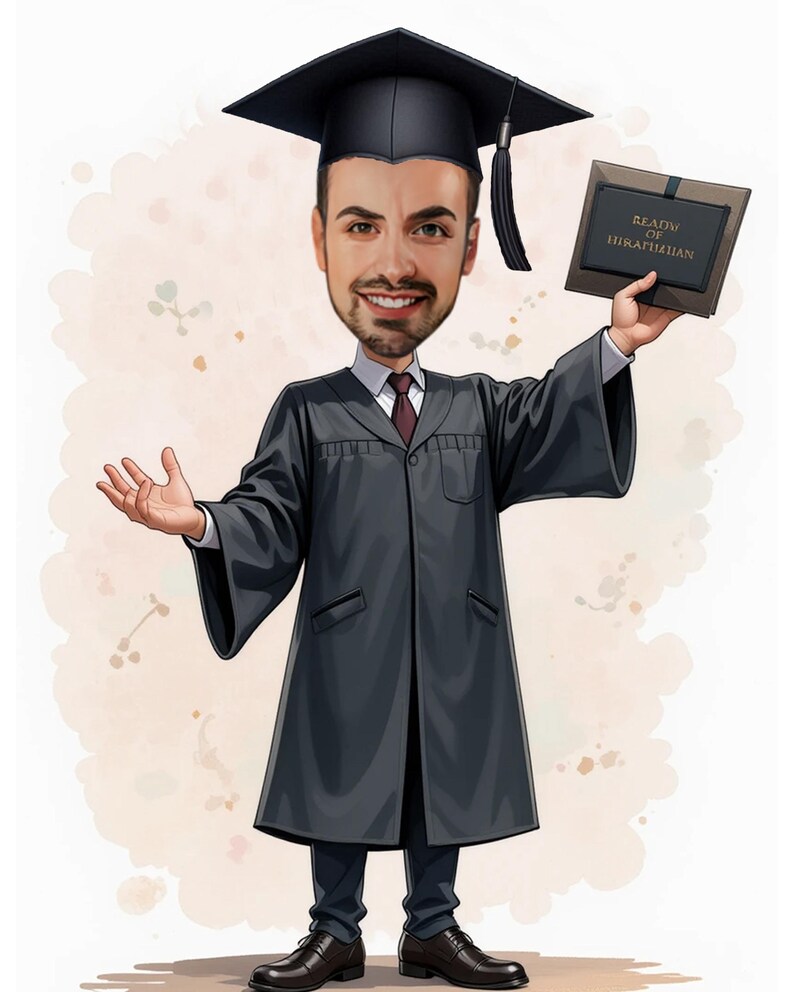 Custom Male Graduation Caricature Graduation Portrait Graduation Gift ...