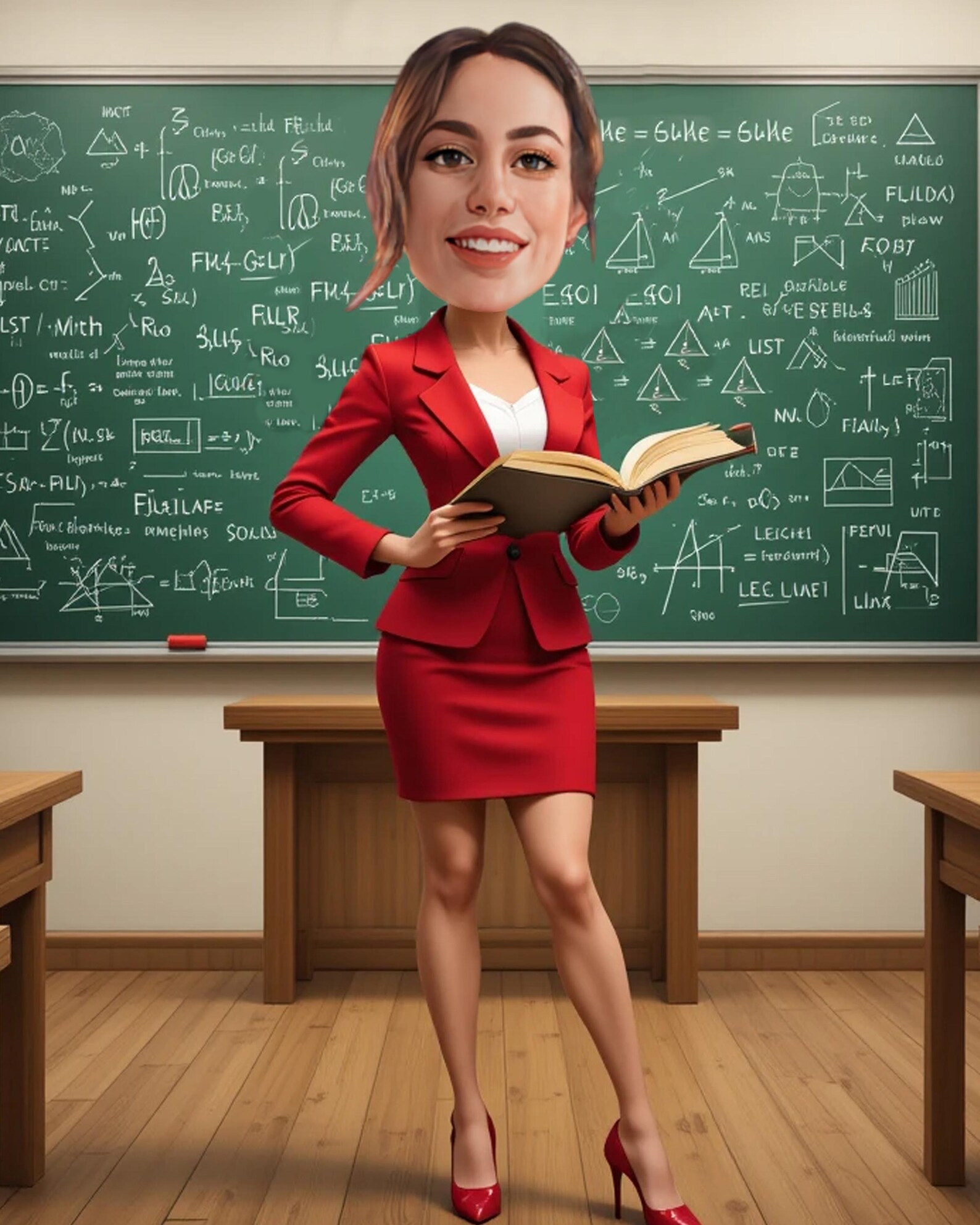 Personalized Physics Teacher Caricature: Custom Cartoon Portrait Gift ...