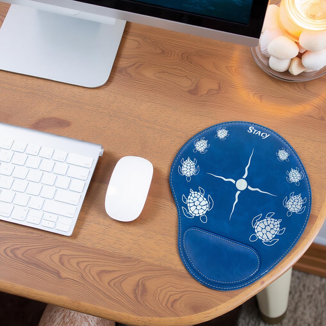 Custom Leather Mouse Pad With Wrist Support - FREE SHIPPING! - Etsy