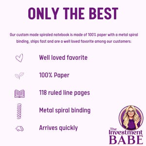 Investment Babe Spiral Notebook, Budget Planner, Purple Daily Ledger ...