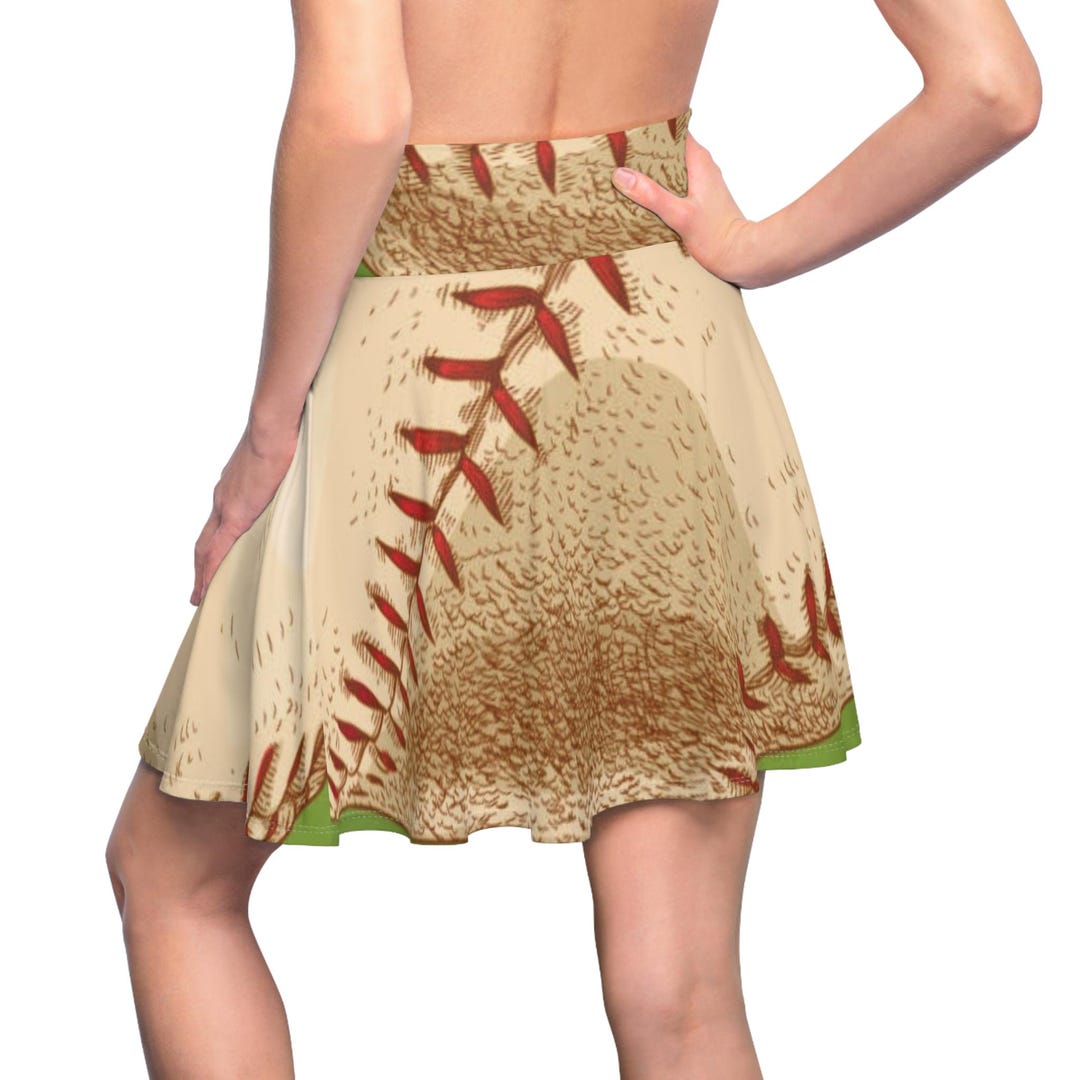 Baseball Print Skater Skirt, Cute Summer Skirt, Sports Fan Fashion ...
