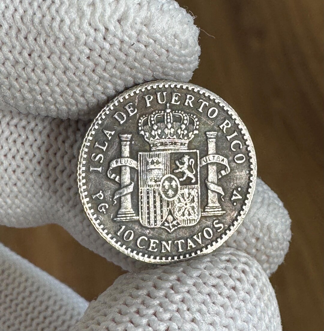 10 Centavos 1896 Puerto Rico Coin REPLICA Silver Plated - Etsy