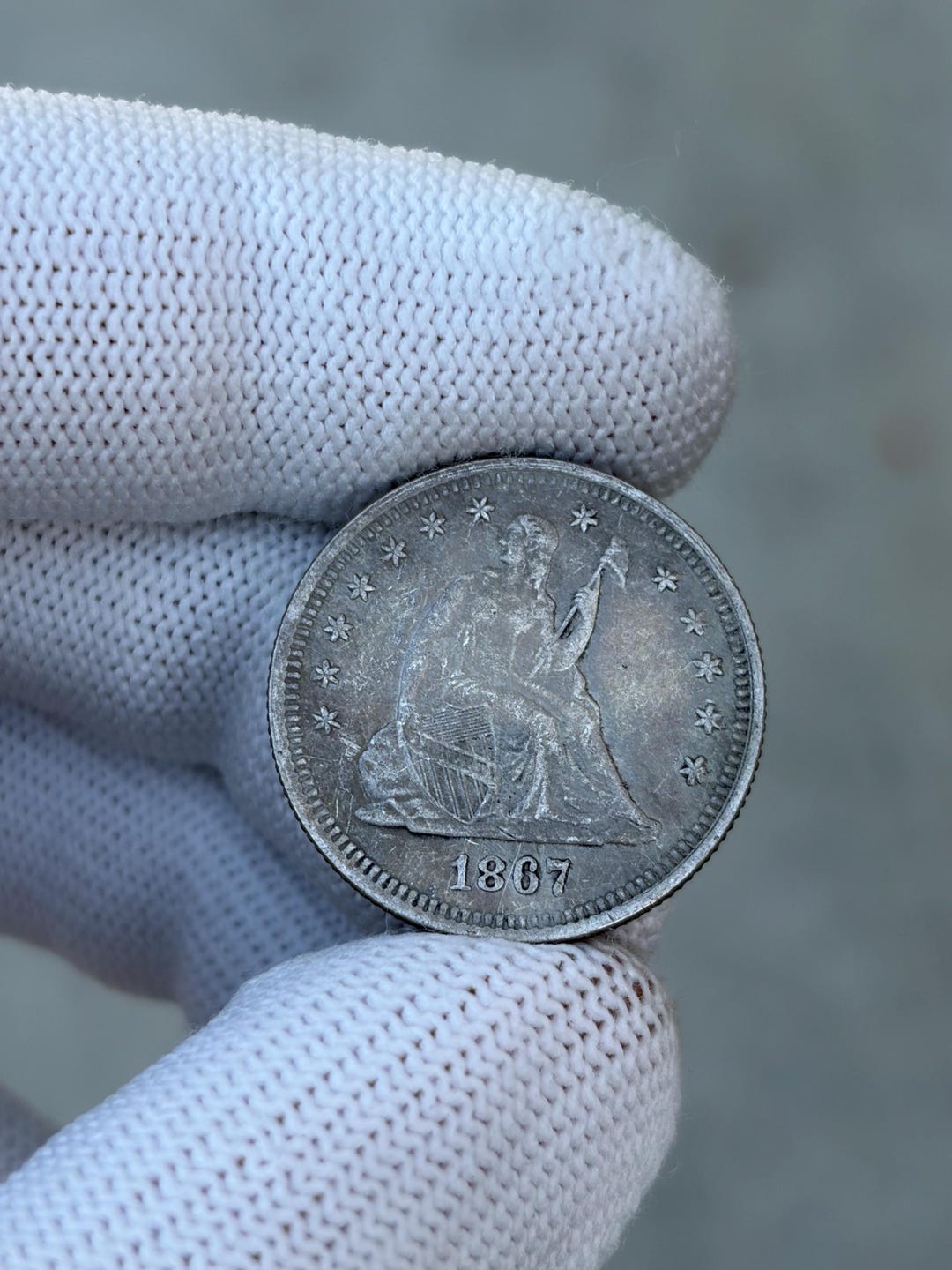 25 Cents 1867 USA Quarter Dollar Coin REPLICA Silver Plated - Etsy