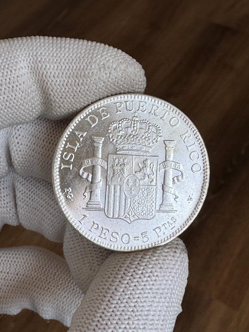1 Peso 1895 Puerto Rico Coin REPLICA Silver Plated - Etsy