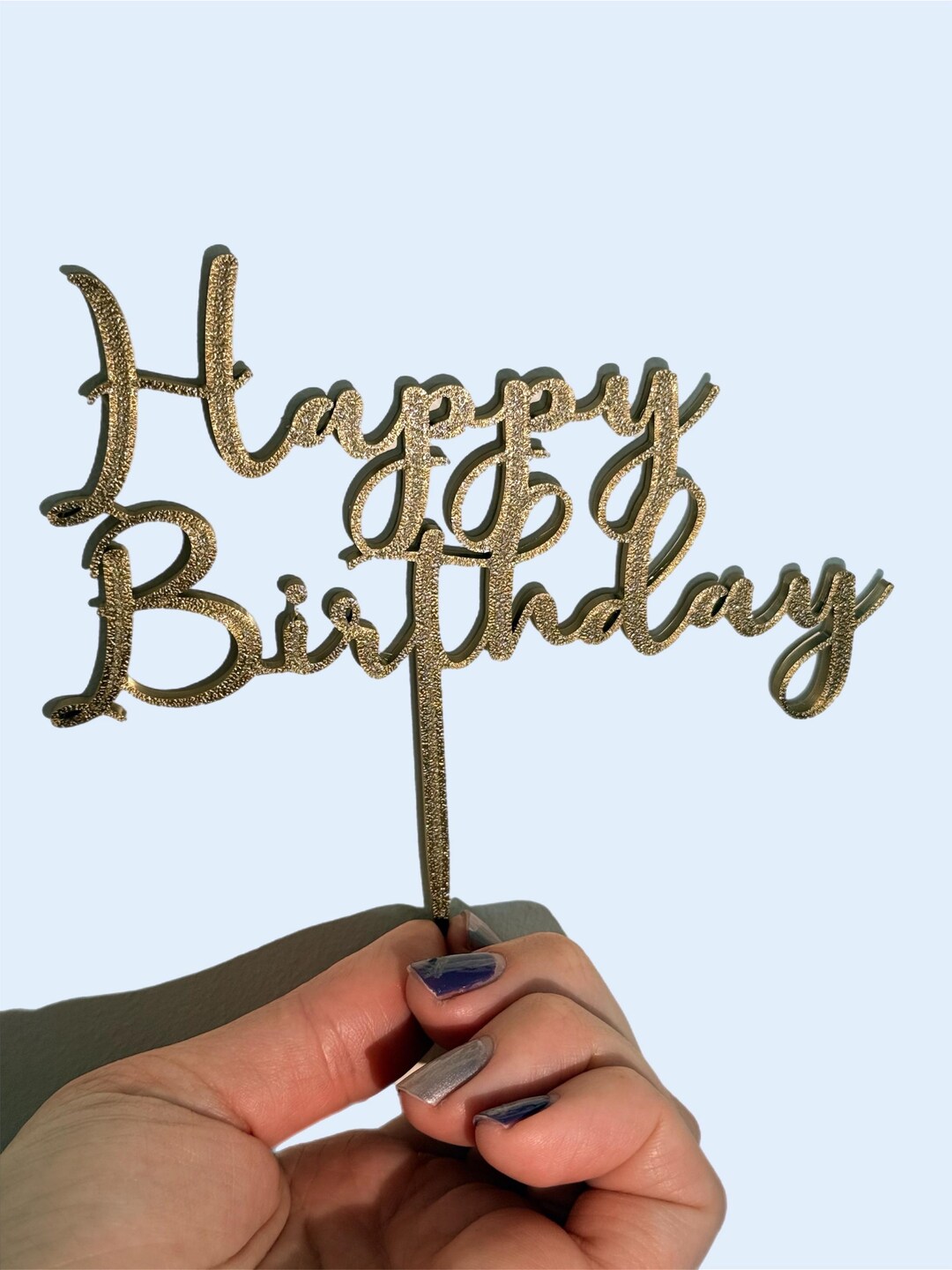 Personalised Happy Birthday Cake Topper, 3d Printed Cake Topper ...