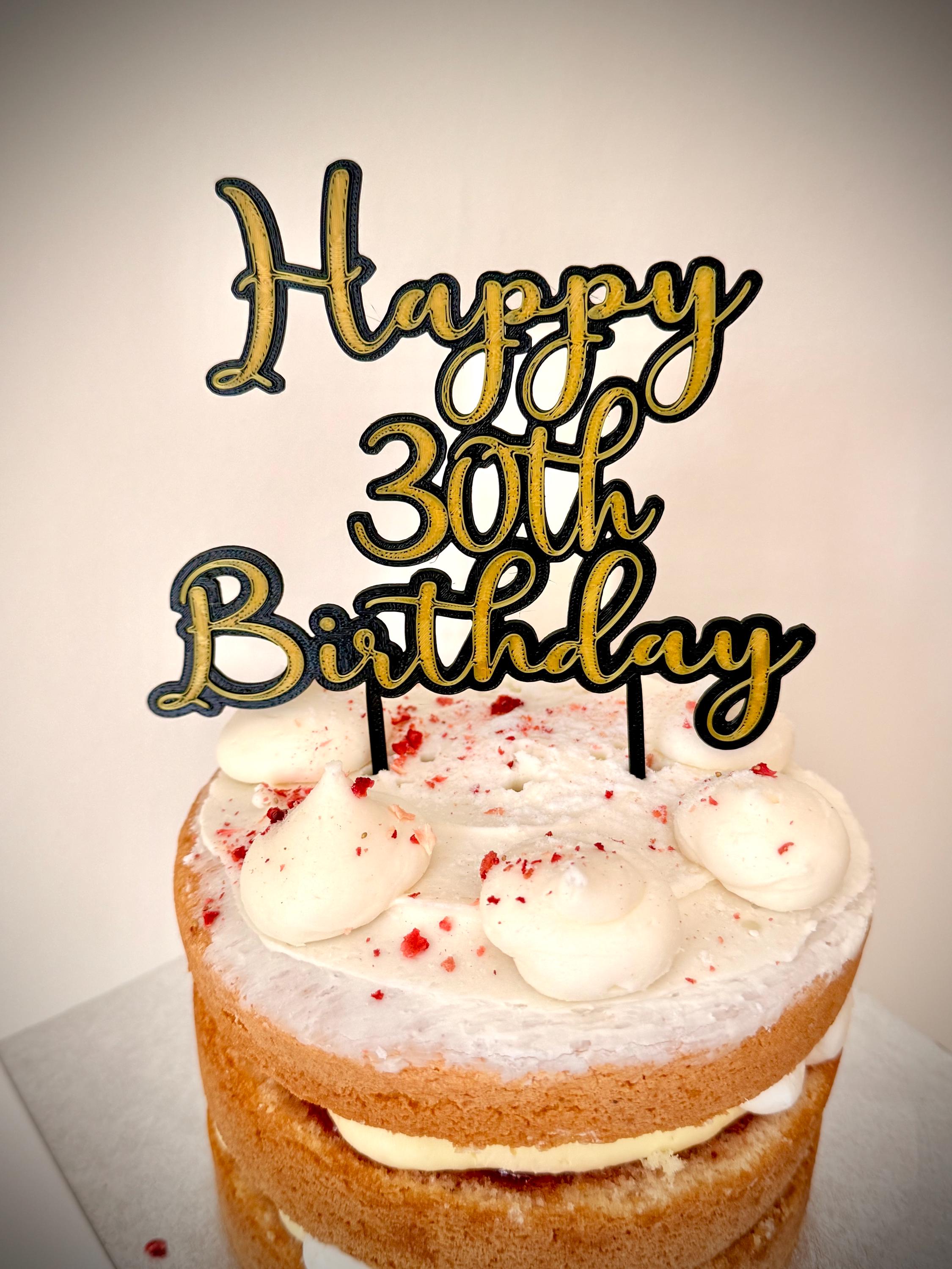 Personalised Happy Birthday Cake Topper With Age, 3d Printed Cake ...