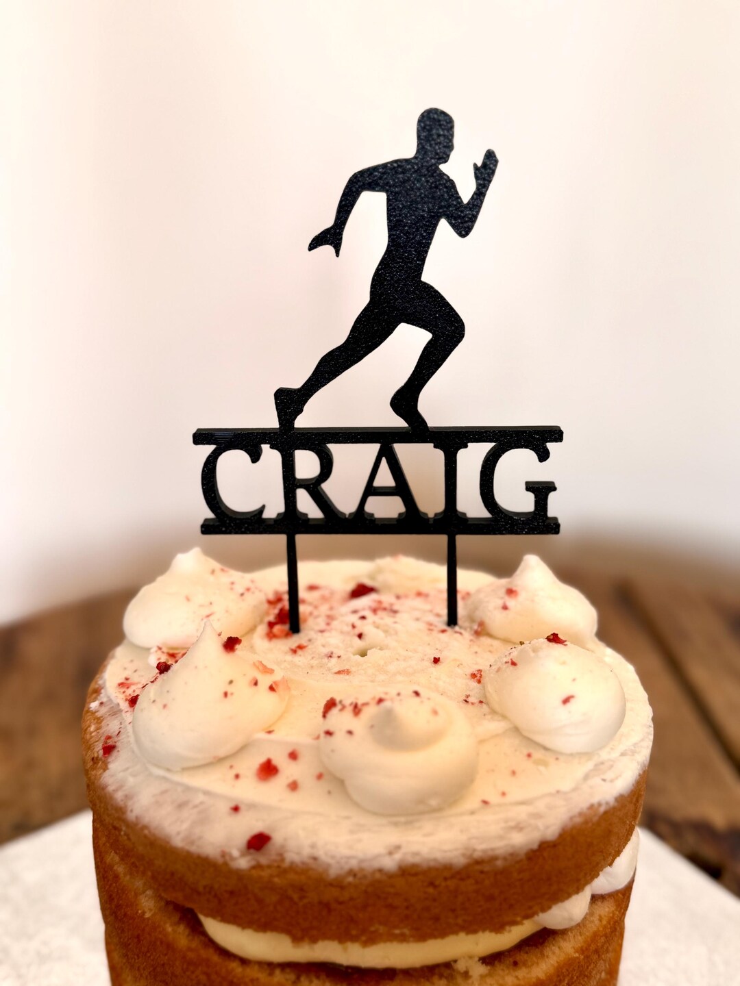 Personalised Cake Topper With Silhouette Image, Running Cake Topper ...