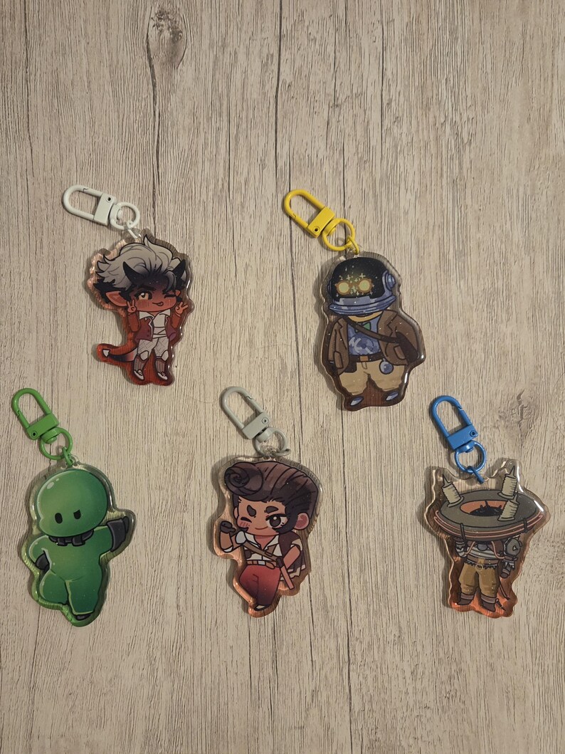 Deadlock Acrylic Epoxy Glitter Keychains - Etsy