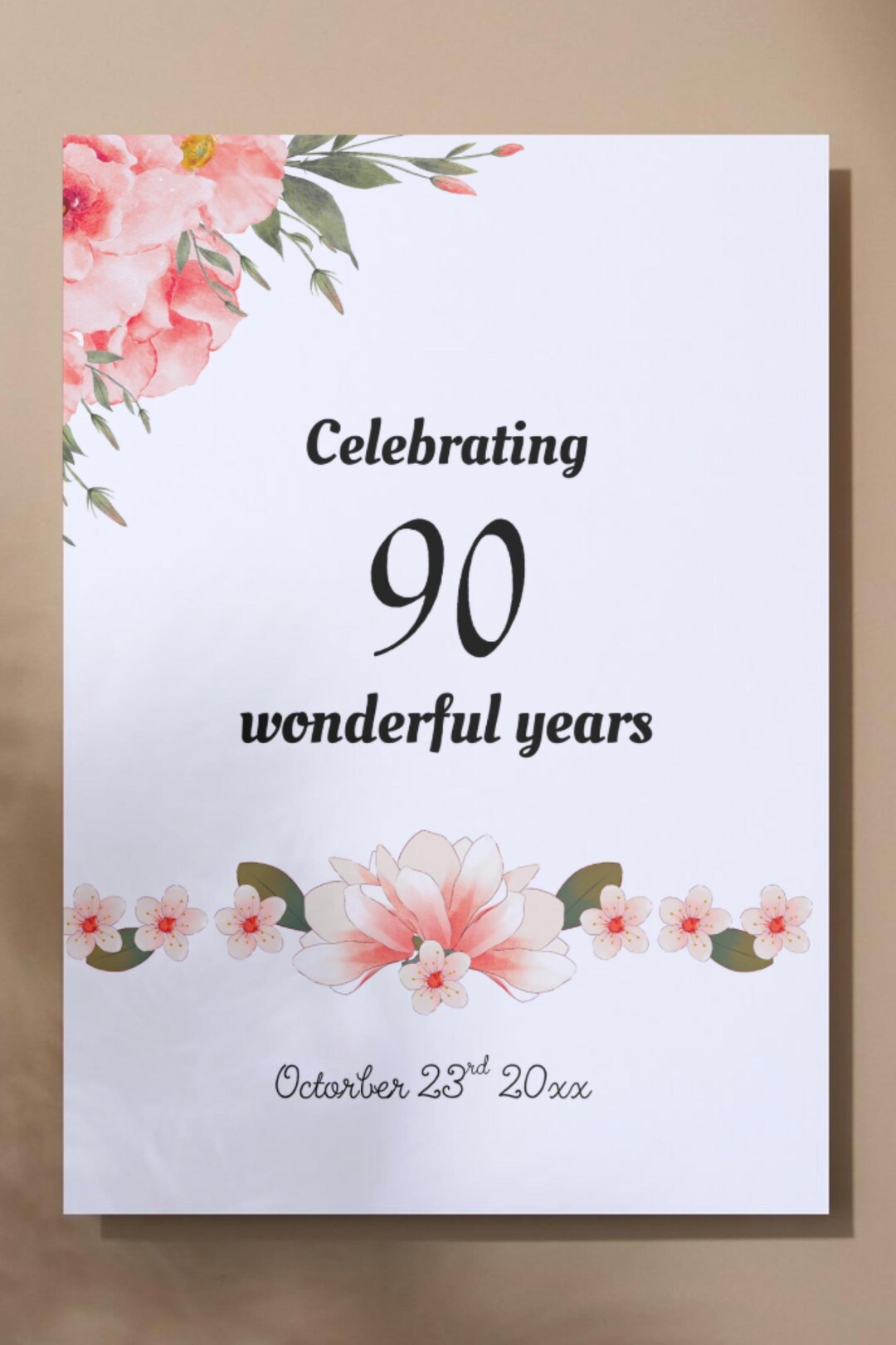 90th Birthday Decorations,90th Birthday Welcome Sign 90 Years Loved ...
