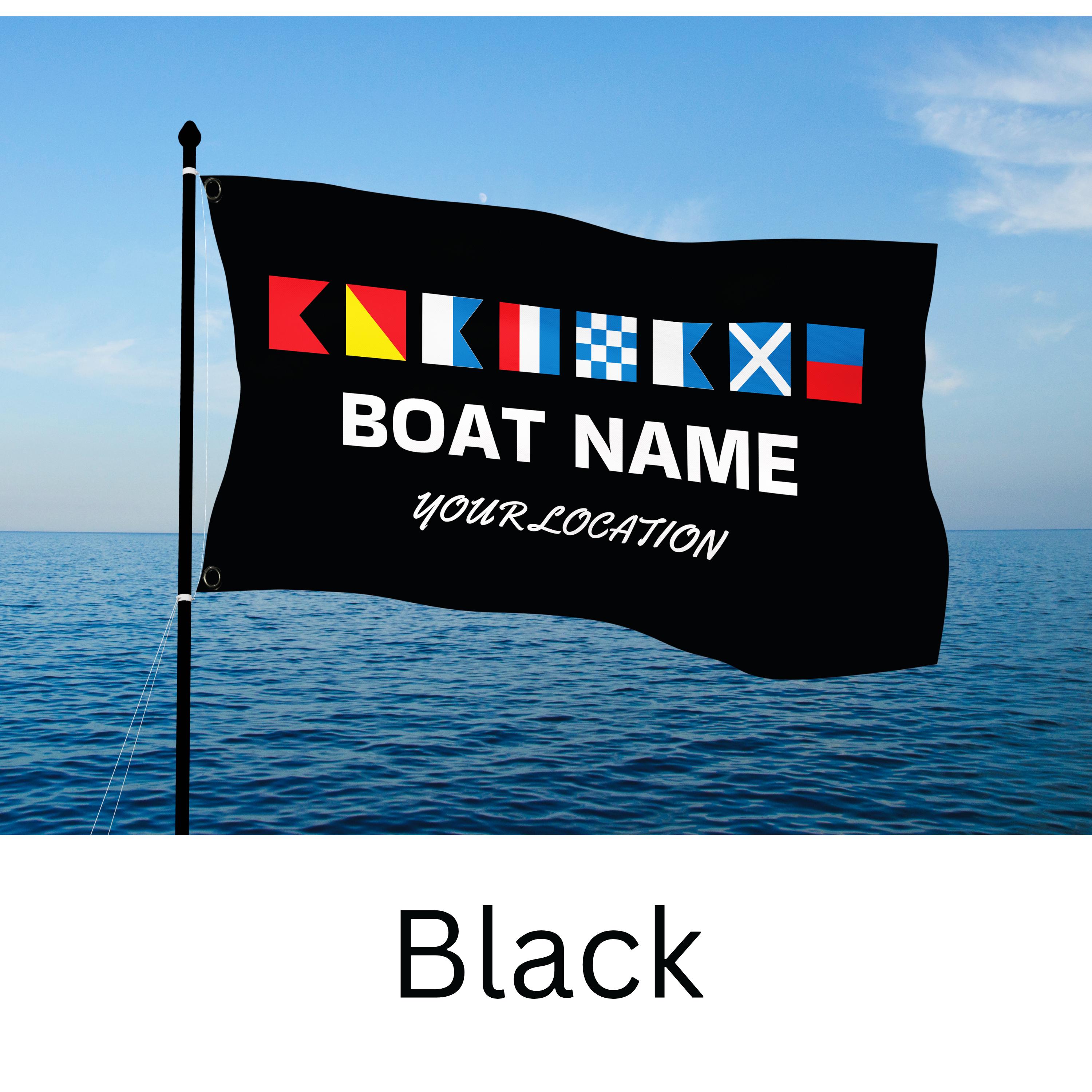 Personalized Boat Flag. Double Sided Blackout Personalized Nautical ...