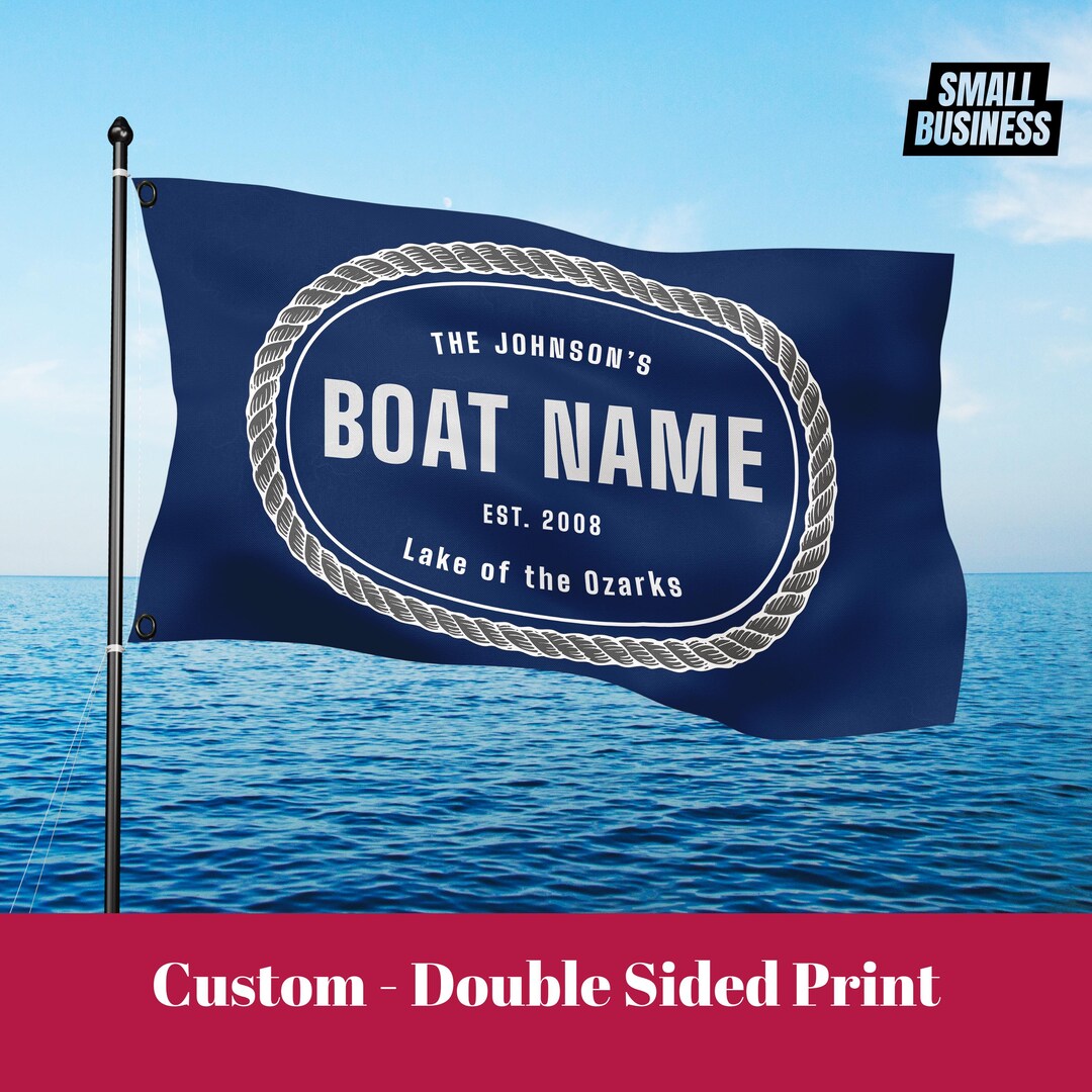 Personalized Nautical Boat Flag: Double Sided, Custom Text - Etsy