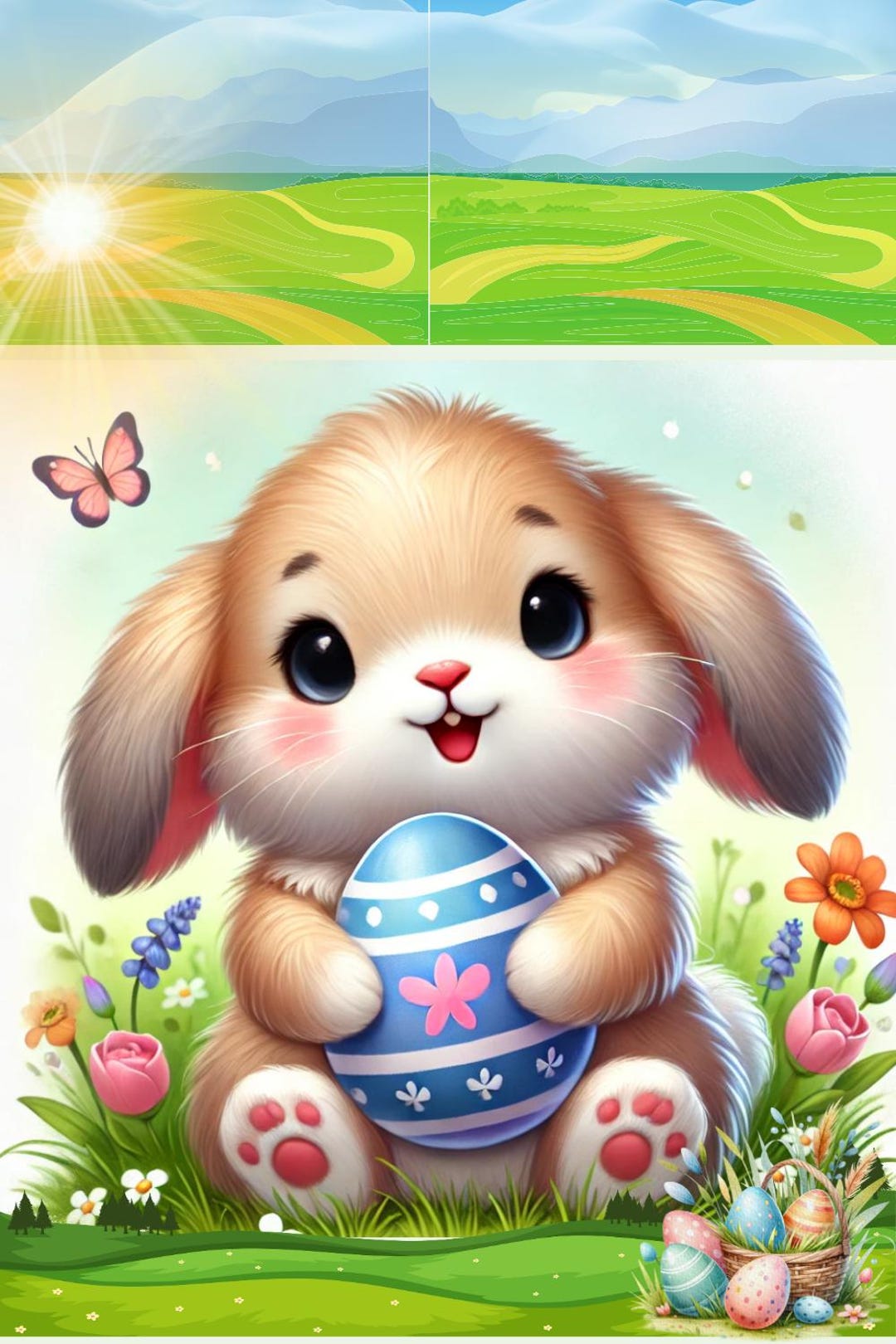5 Beautiful Easter Card Pictures With Bunnies, Eggs, Baskets, and ...