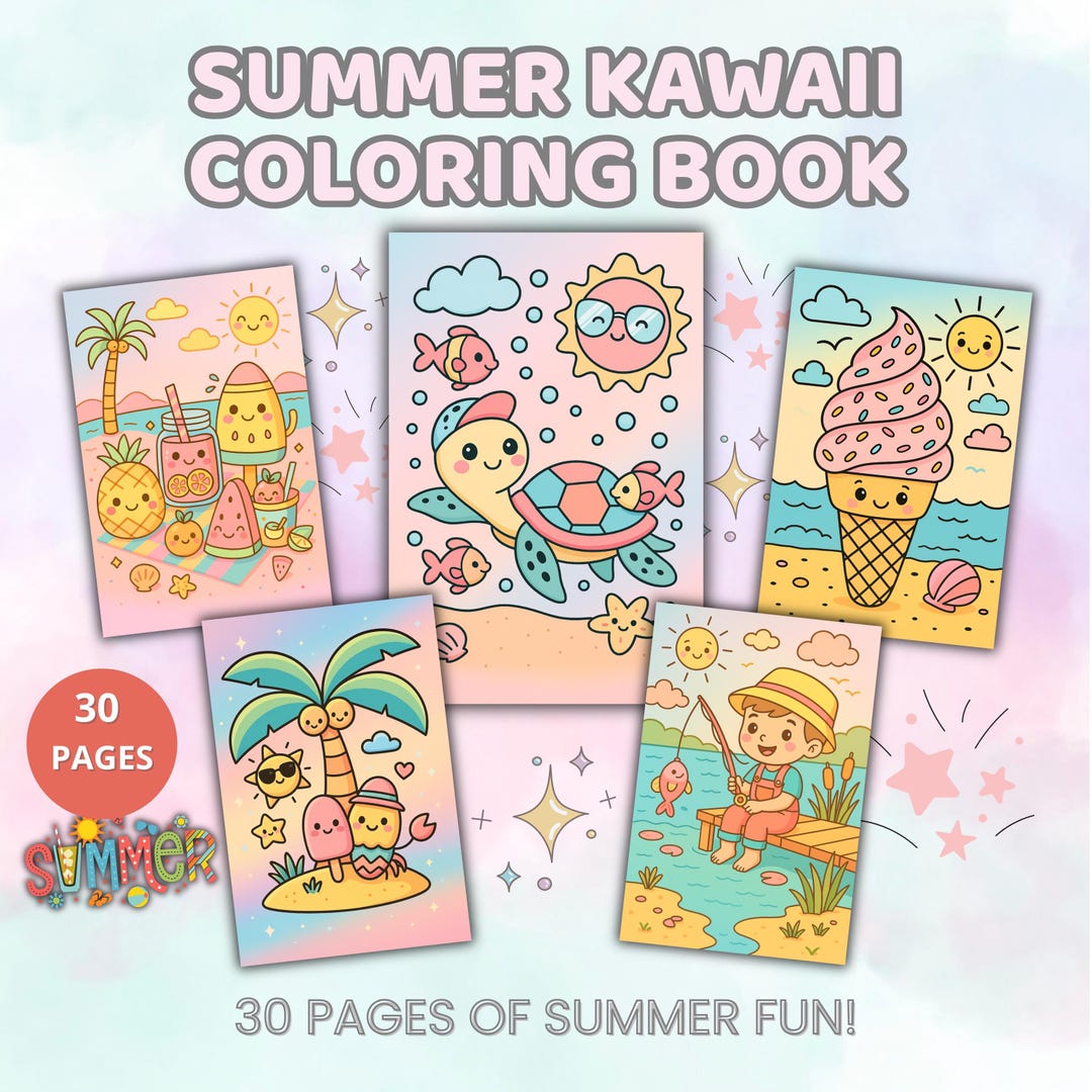 Kawaii Summer Coloring Pages - 30 Cute & Cozy Coloring Pages | Coloring ...