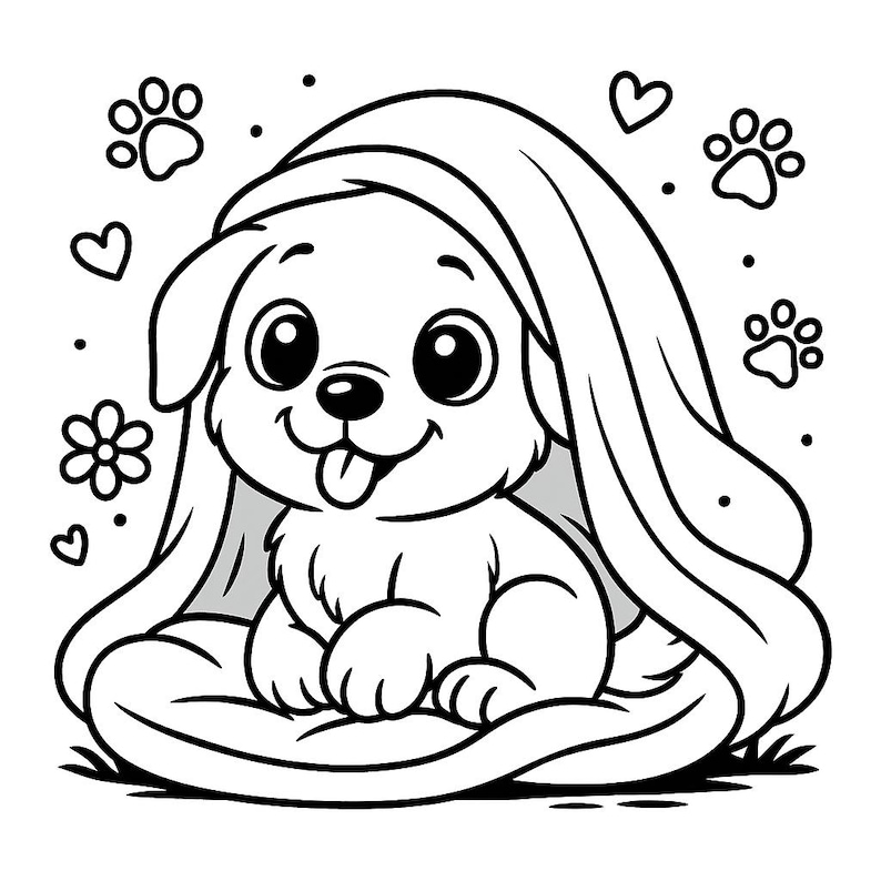 10 Cute Puppy Coloring Pages – Adorable Dog Coloring Book for Kids ...
