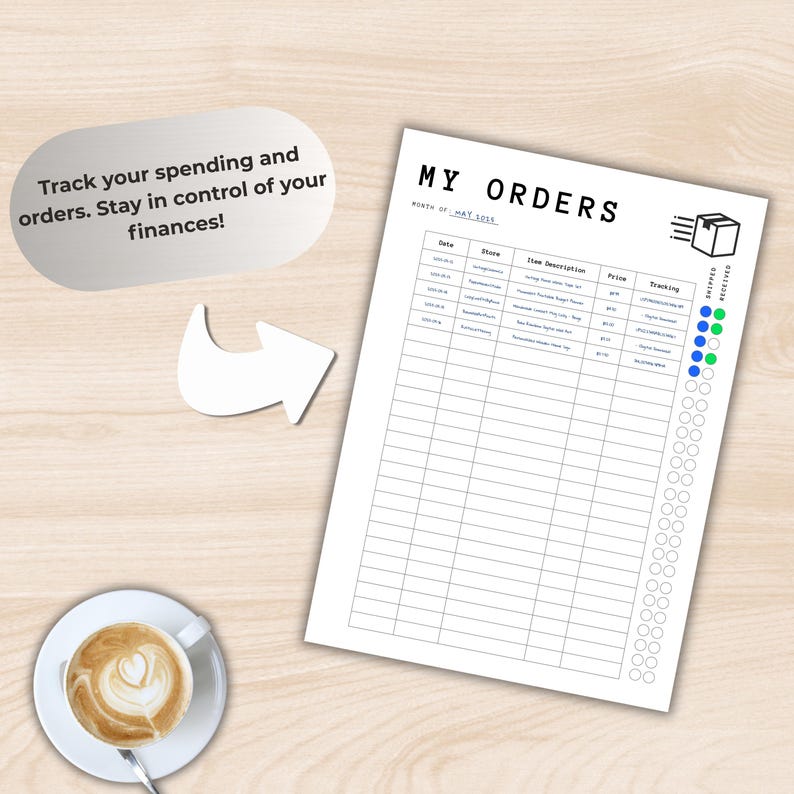 My Orders Tracker Printable | Online Order Log | Package Tracker PDF ...