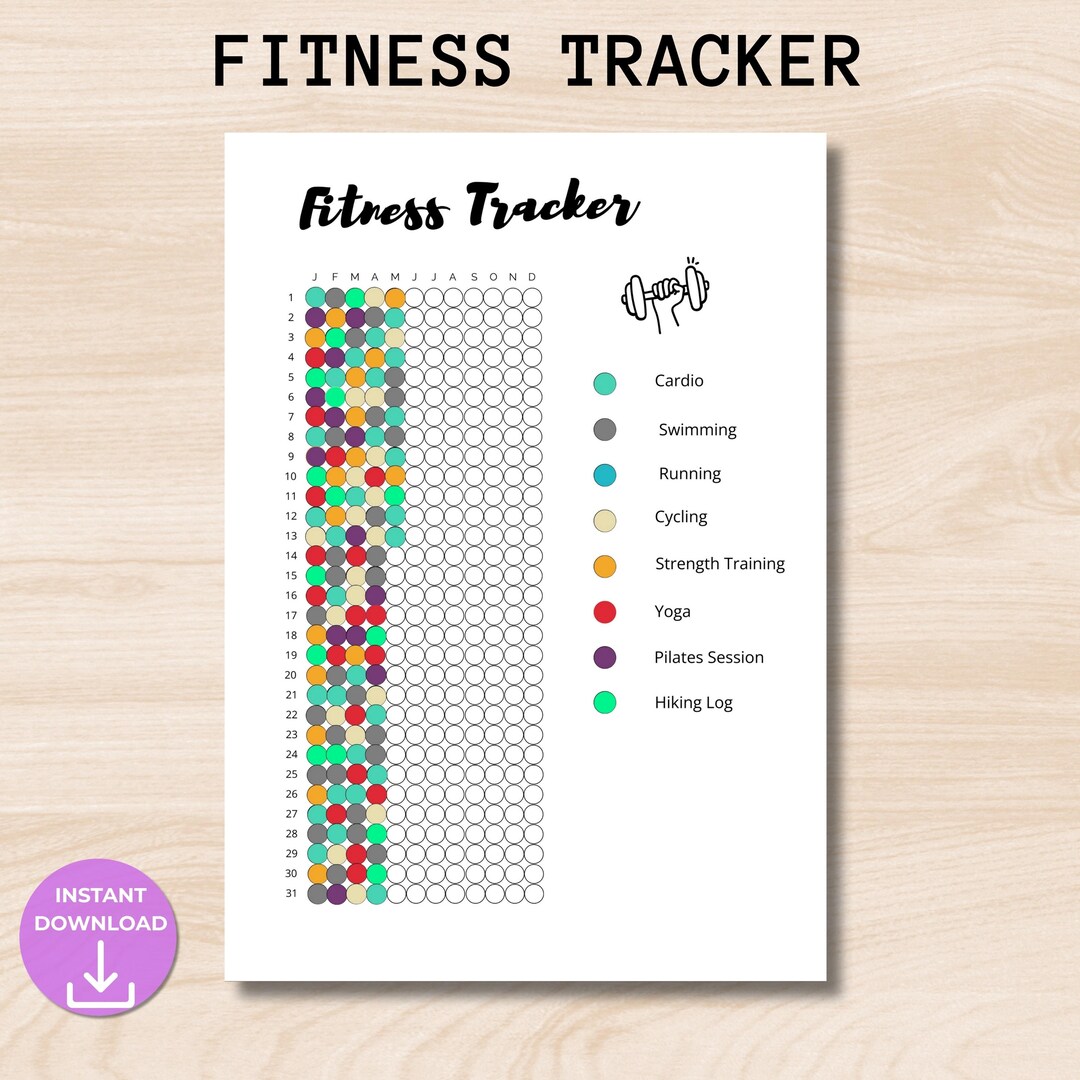Fitness Tracker Printable | Workout Log PDF | A4 & A5 Sizes | Exercise ...