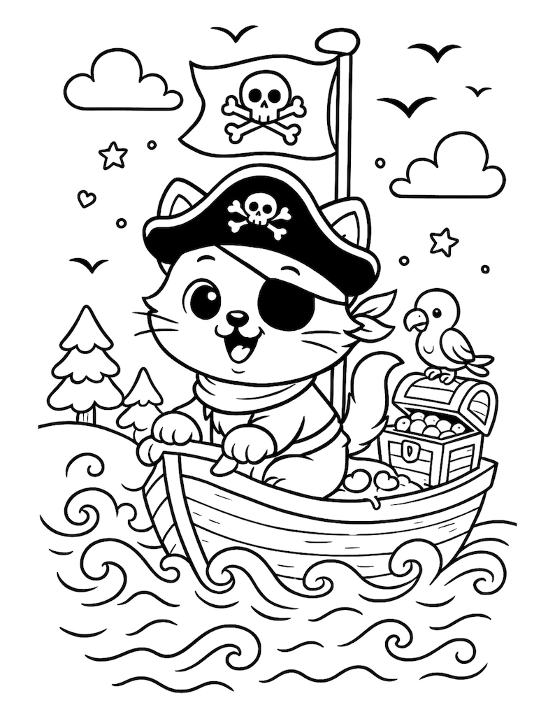 Cute Kitten Coloring Pages – 10 Printable Cat Line Art Sheets for Kids ...
