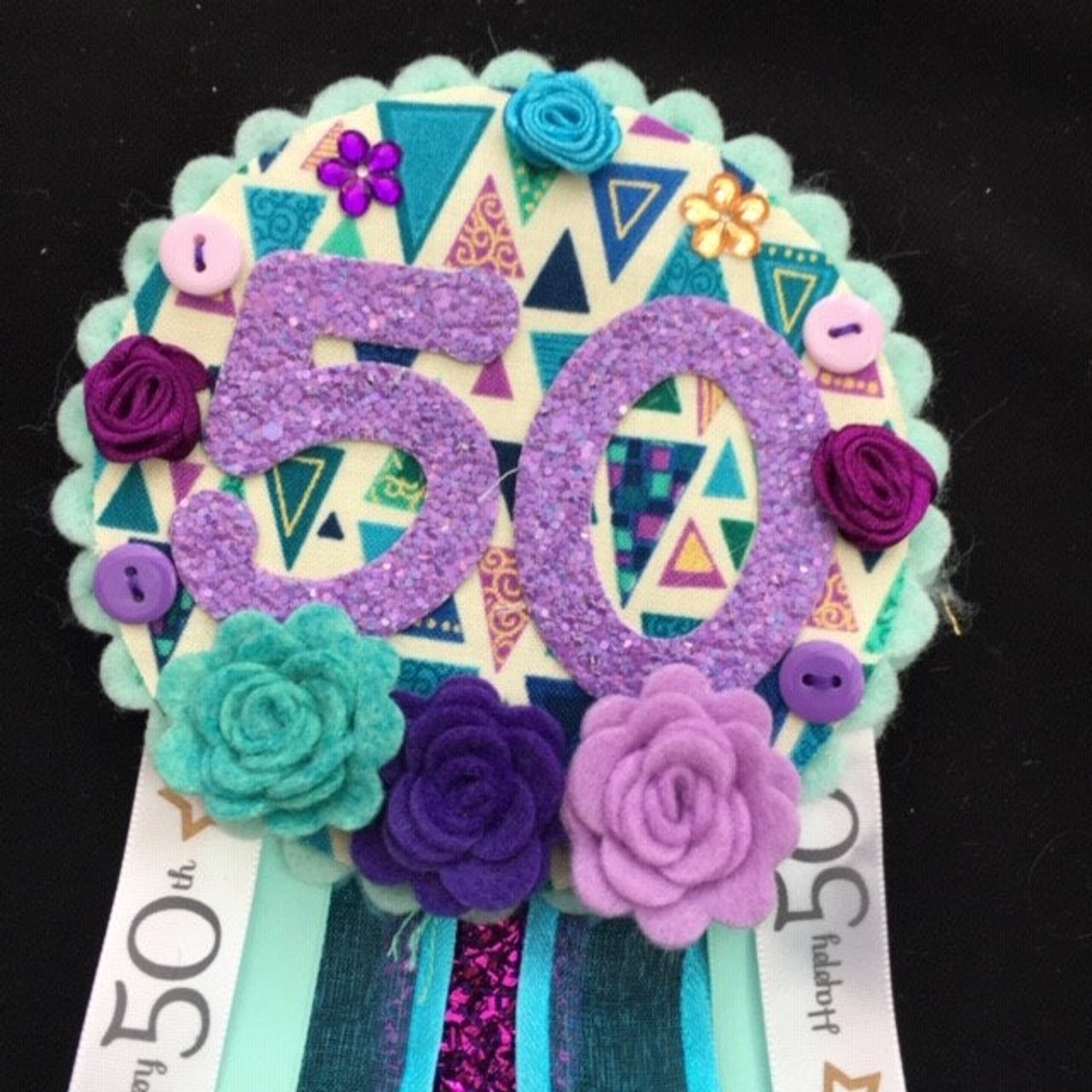 50th Birthday Badge/rosette and Other Ages - Various Designs - Etsy
