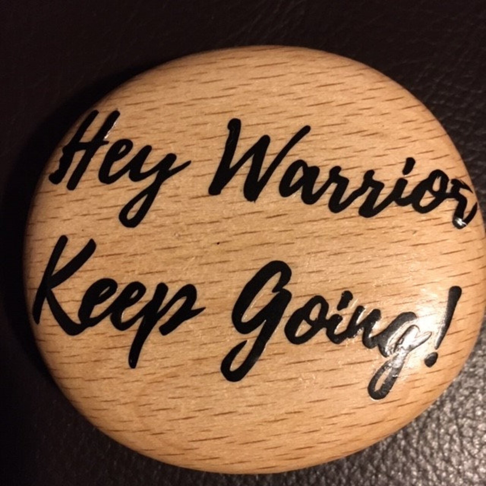 Portable Pebble Hey Warrior Keep Going Wooden Small Size - Etsy