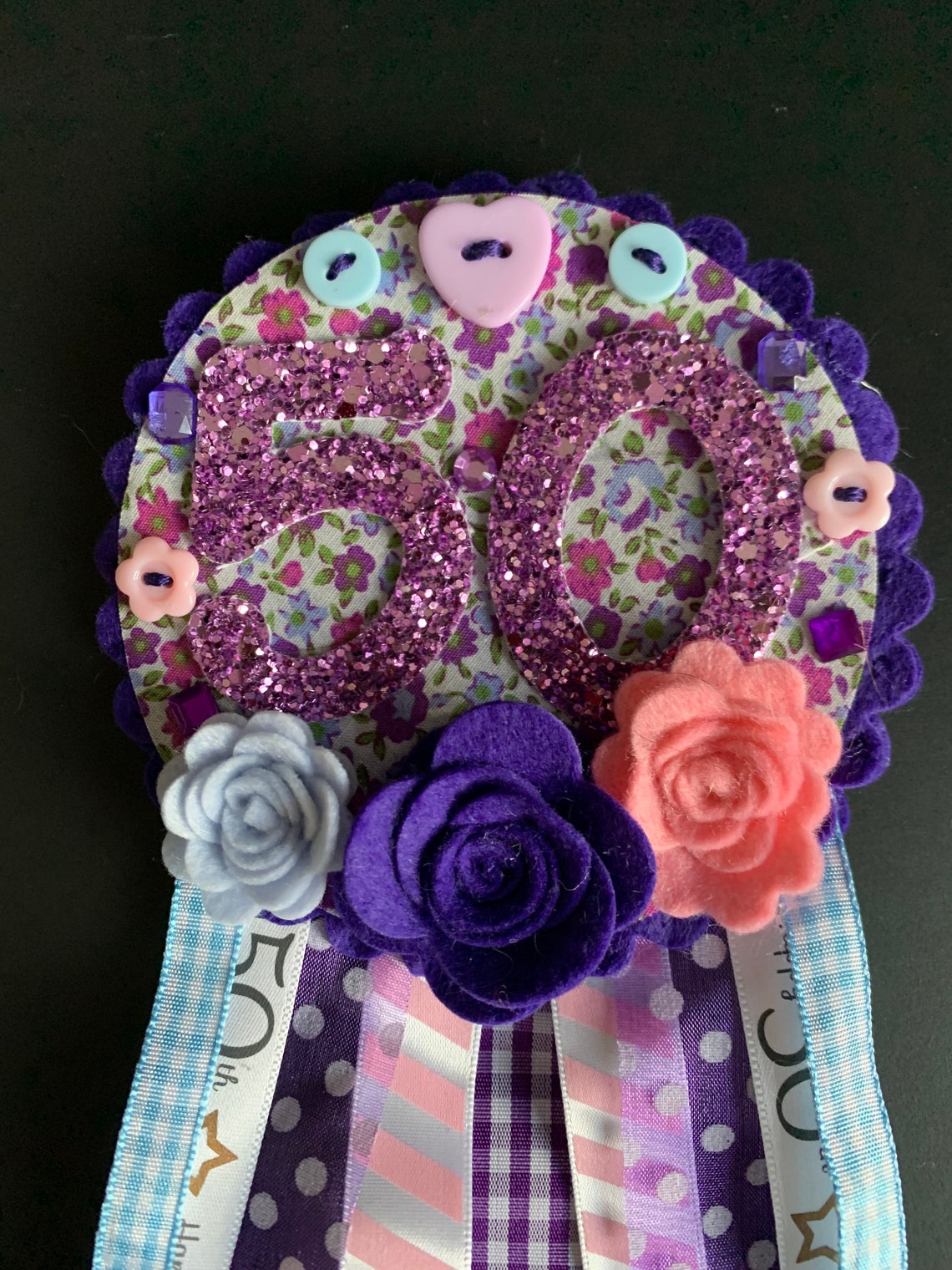50th Birthday Badge/rosette and Other Ages - Various Designs - Etsy