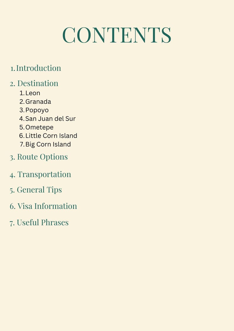 Nicaragua Backpacking Travel Guide | Central America PDF | Itinerary ...