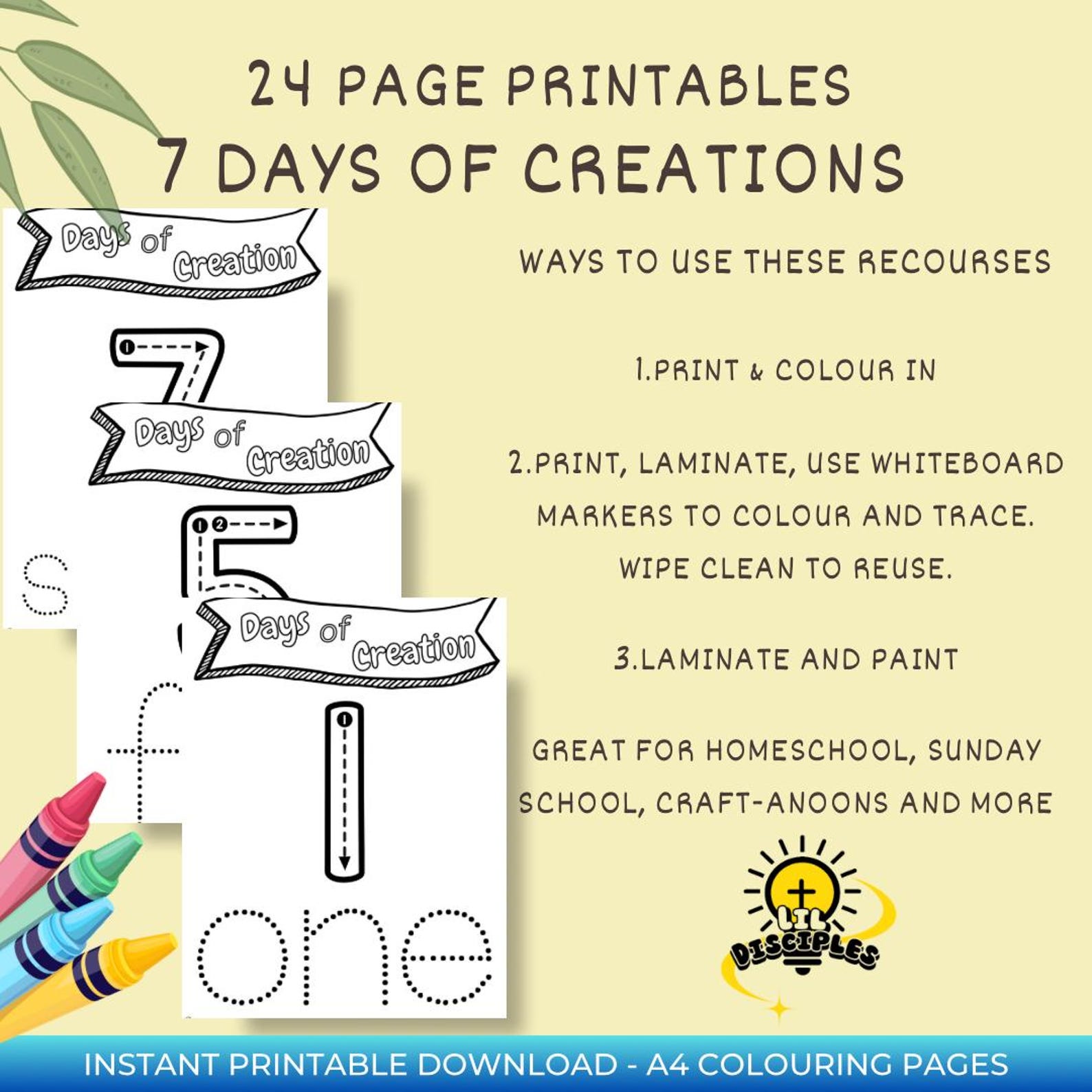 7 Days of Creation Large Activity Bundle | Christian Learning ...