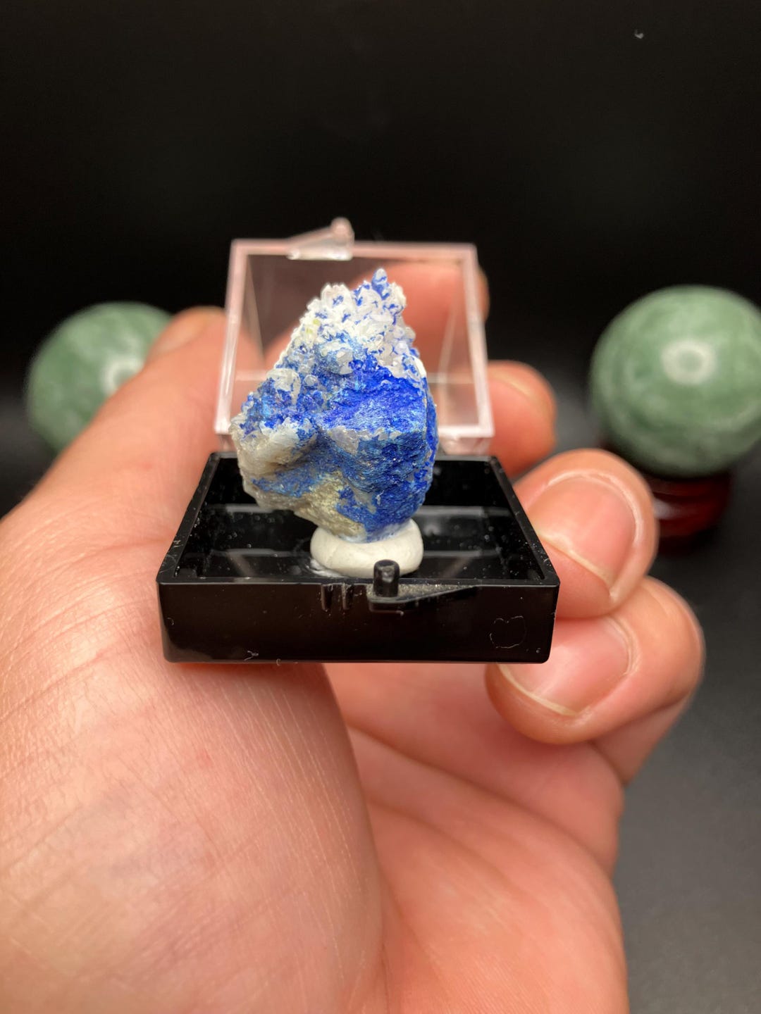 Azurite on Quartz Thumbnail, Natural Crystal Specimen, Healing Stone ...