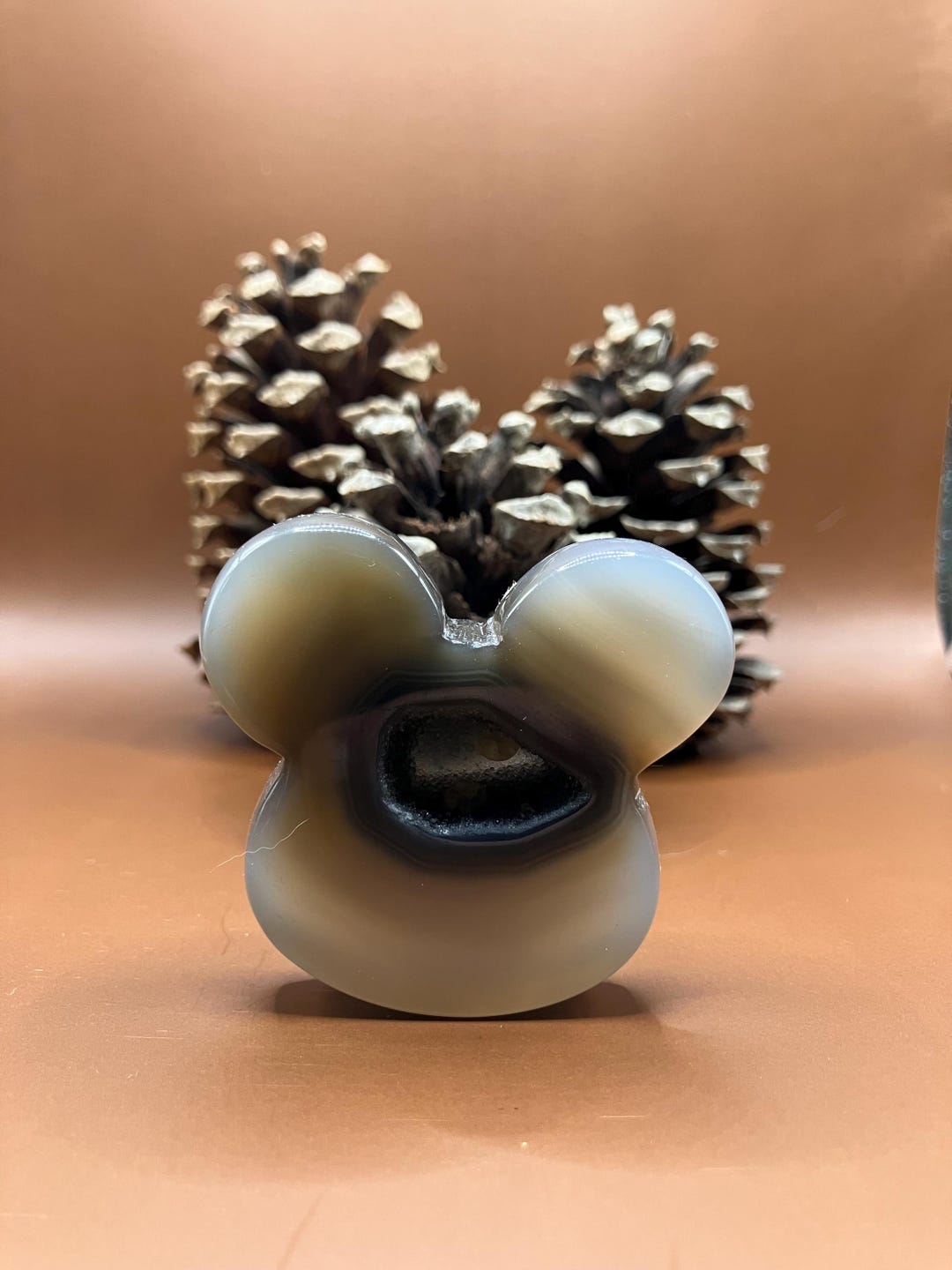 Gray Agate Mickey Mouse Head Carving - Etsy
